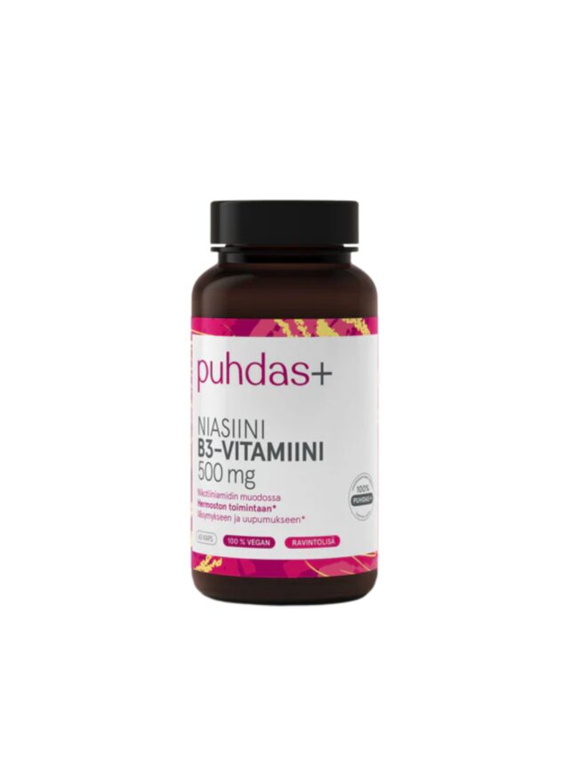 Vitamin B3 (niacin) 500 mg 60 capsules - Puhdas+